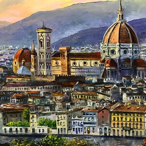 Florence Painting on Canvas Florence Italy Wall Art Italian Landscape ...