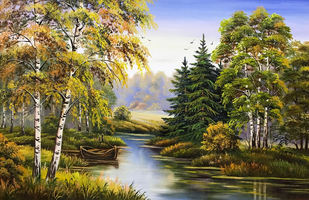 Ukrainian Landscape Painting Framed Ukraine Oil Painter Countryside ...