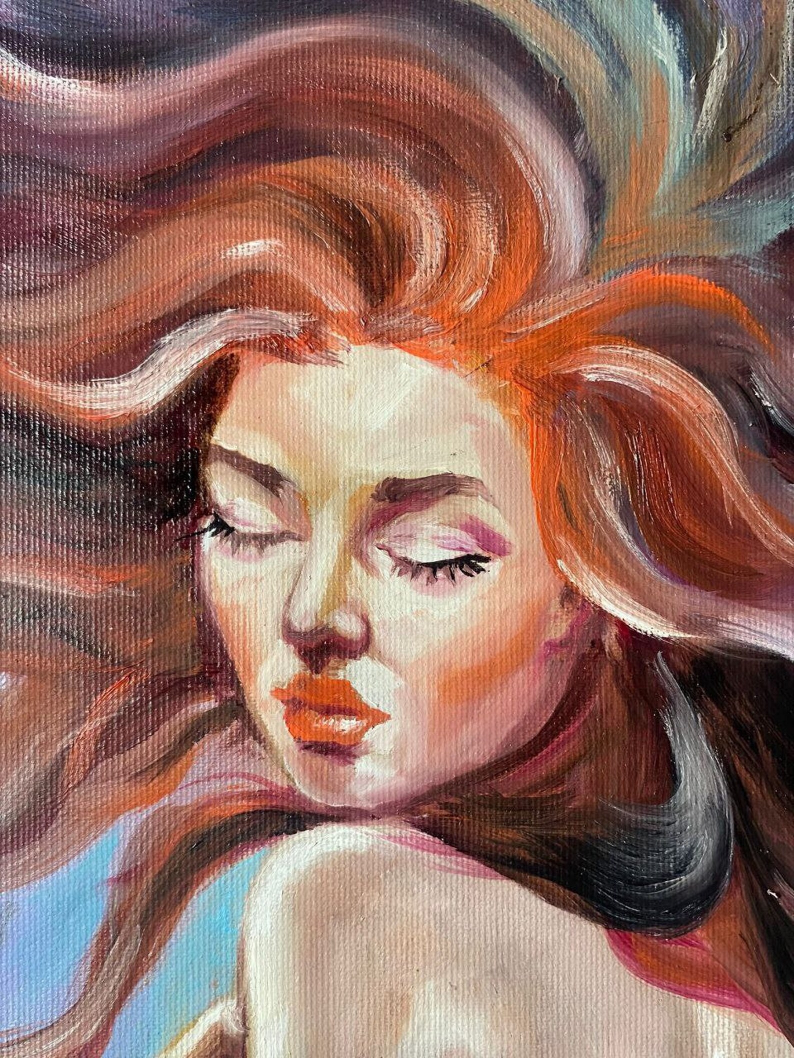 One of the Kind Mermaid Oil Painting Original Mermaid Wall Art - Etsy