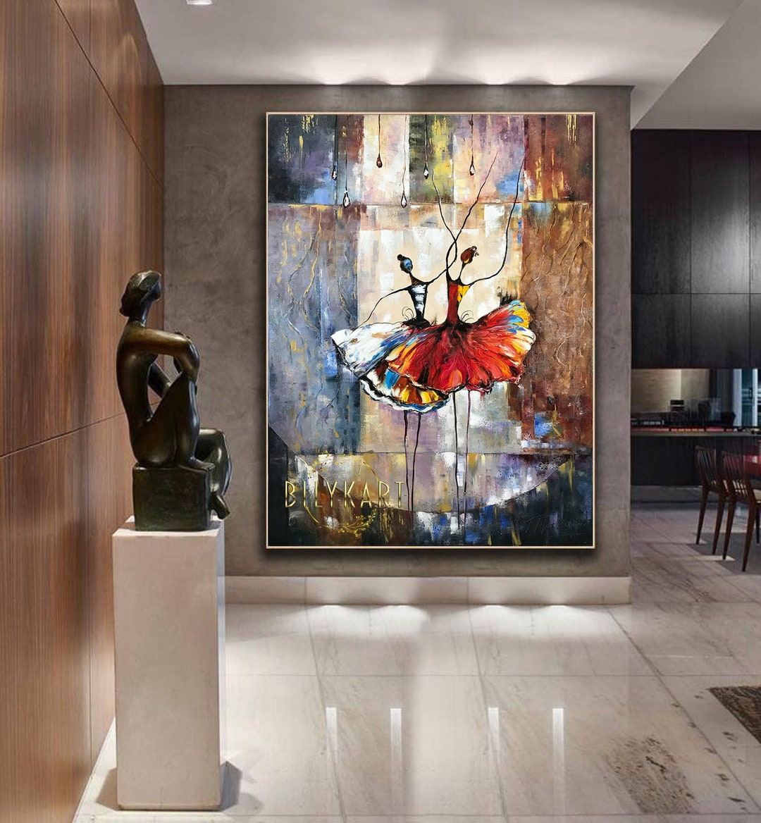 Abstract Ballerina Paintings on Canvas Dancer Art Abstract Ballet Art ...