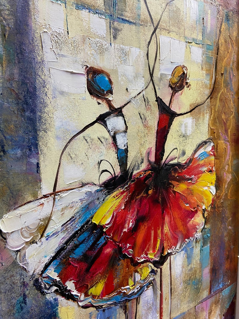 Abstract Ballerina Paintings on Canvas Dancer Art Abstract | Etsy