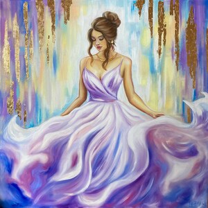 Abstract Women Paintings on Canvas Abstract Woman Wall Art Lady in Pink ...