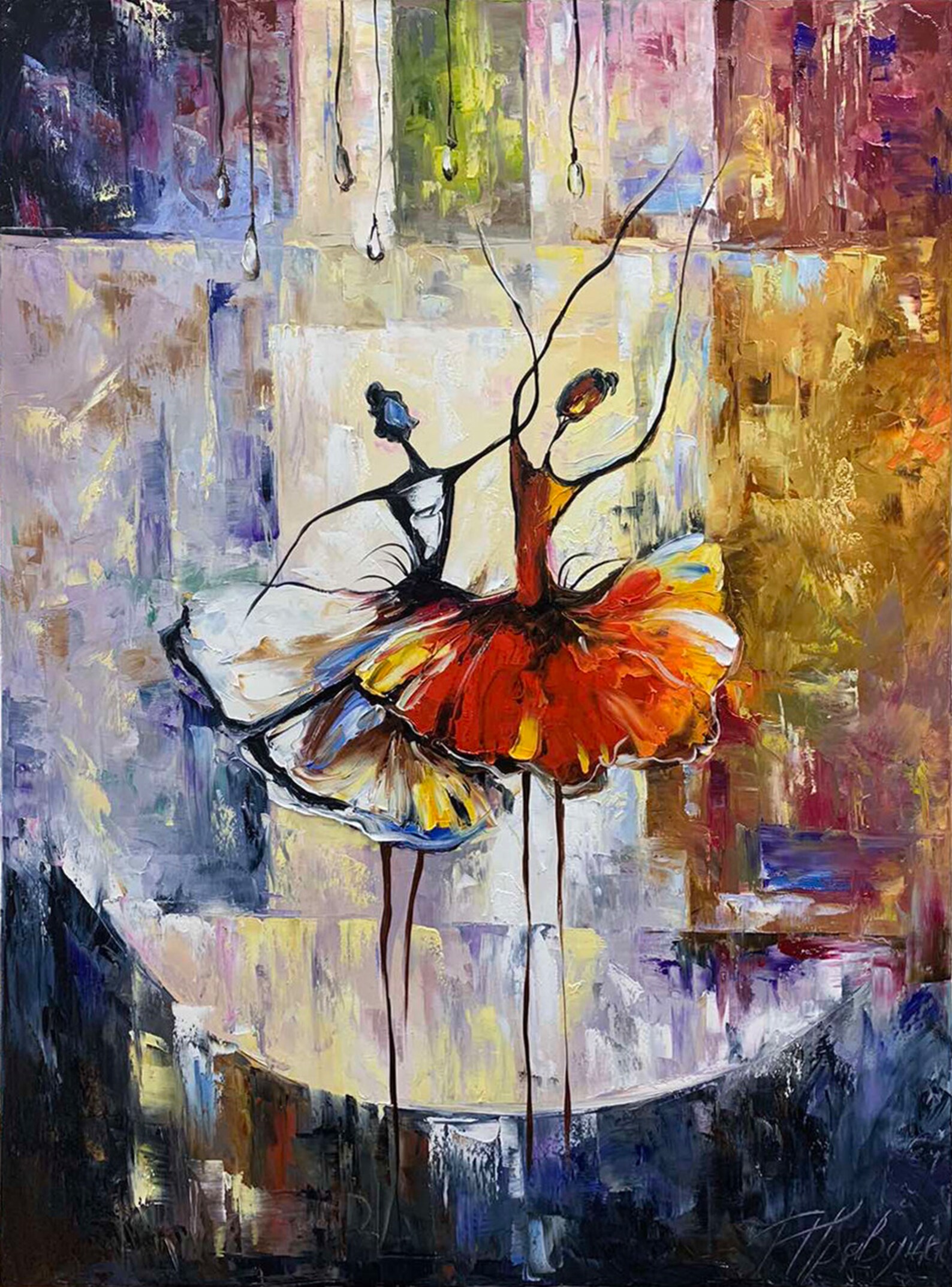 Abstract Ballerina Paintings on Canvas Dancer Art Abstract - Etsy
