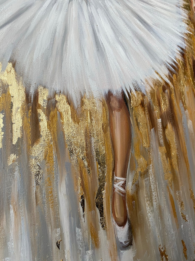 Abstract Ballerina Oil Painting Original Gold Ballerina Wall - Etsy