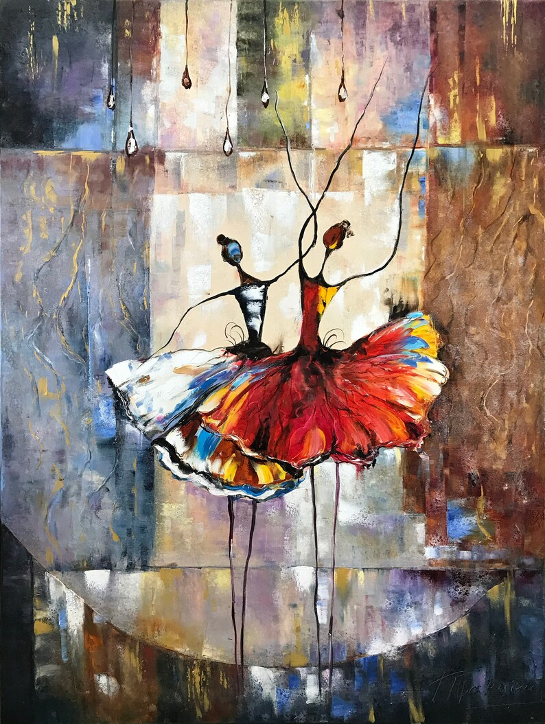 Abstract Ballerina Paintings on Canvas Dancer Art Abstract - Etsy