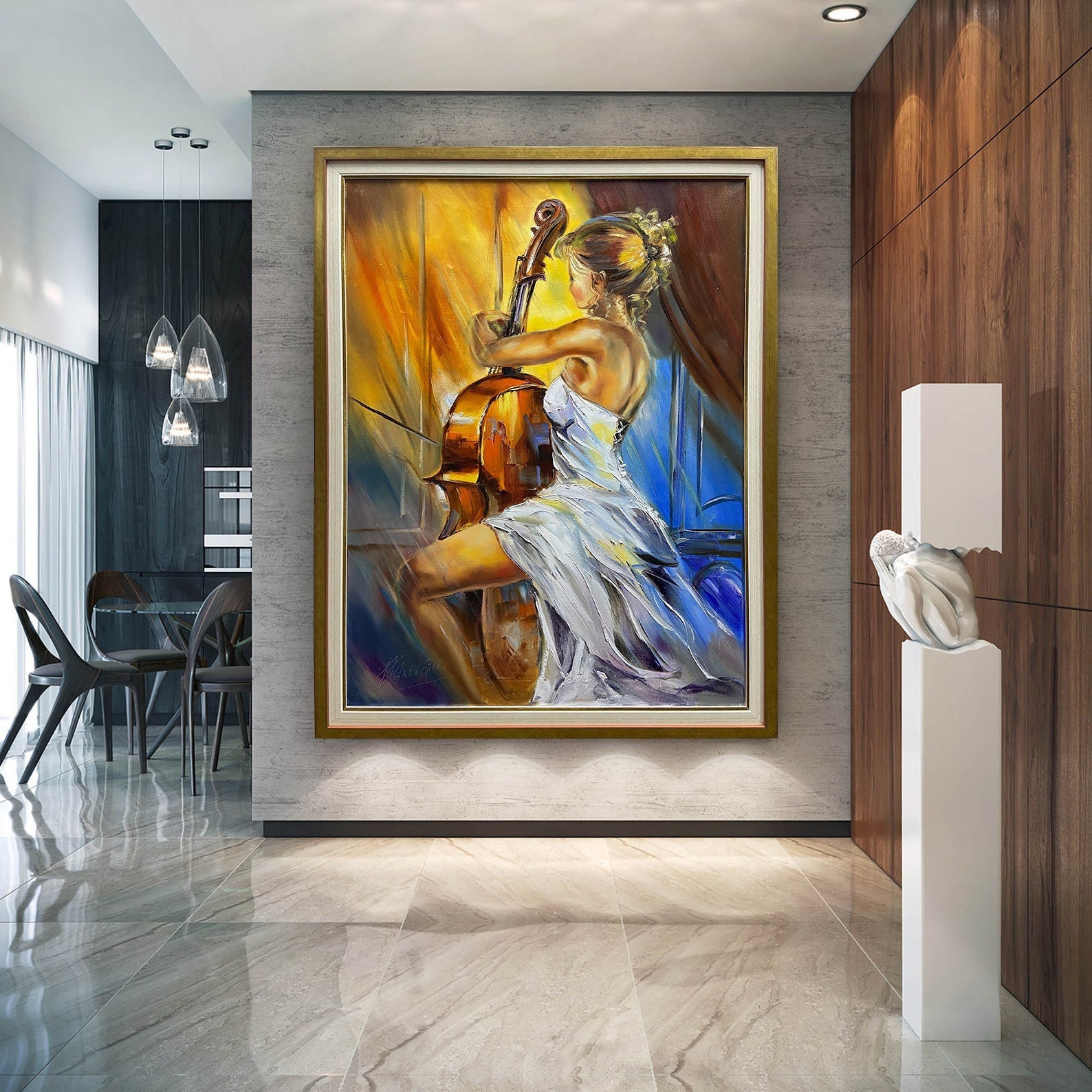 Beautiful Girl Playing Cello Painting Original Cello Art - Etsy