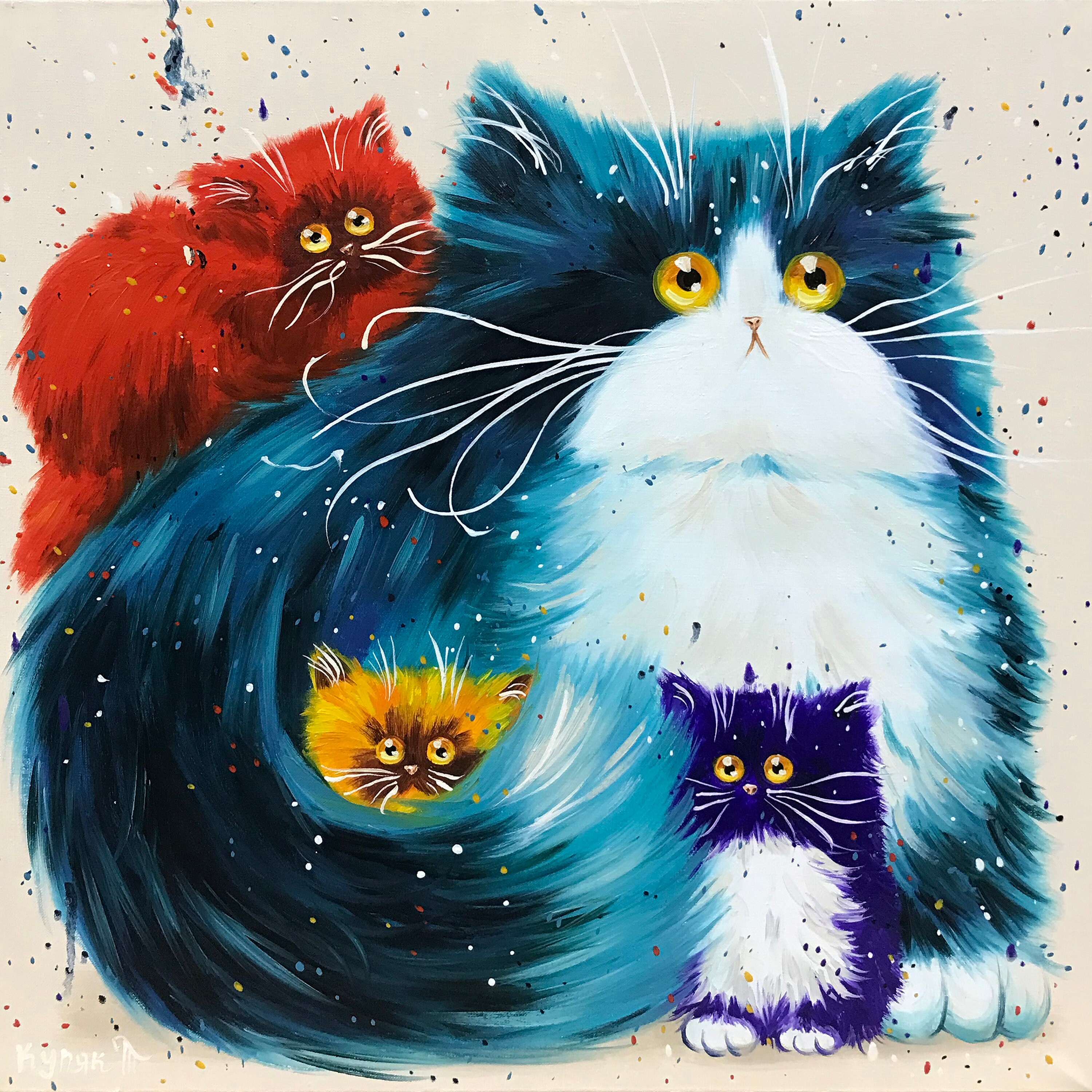 Painting I Can and I Will Cat Painting Watercolor etna.com.pe