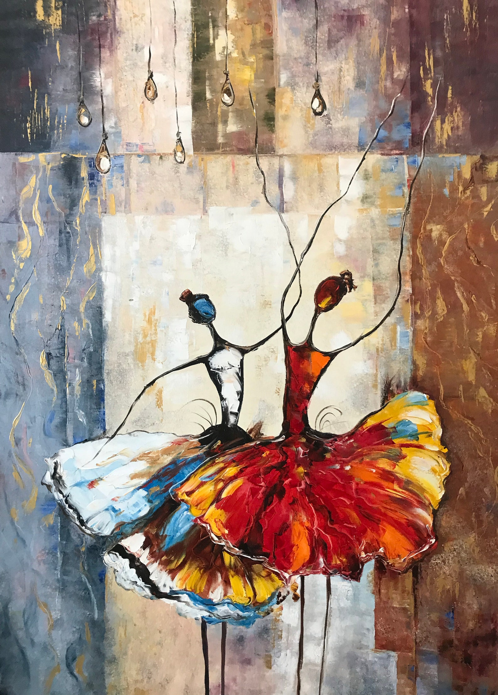 Abstract Ballerina Painting Original Ballerina Wall Art Dancing Girl ...