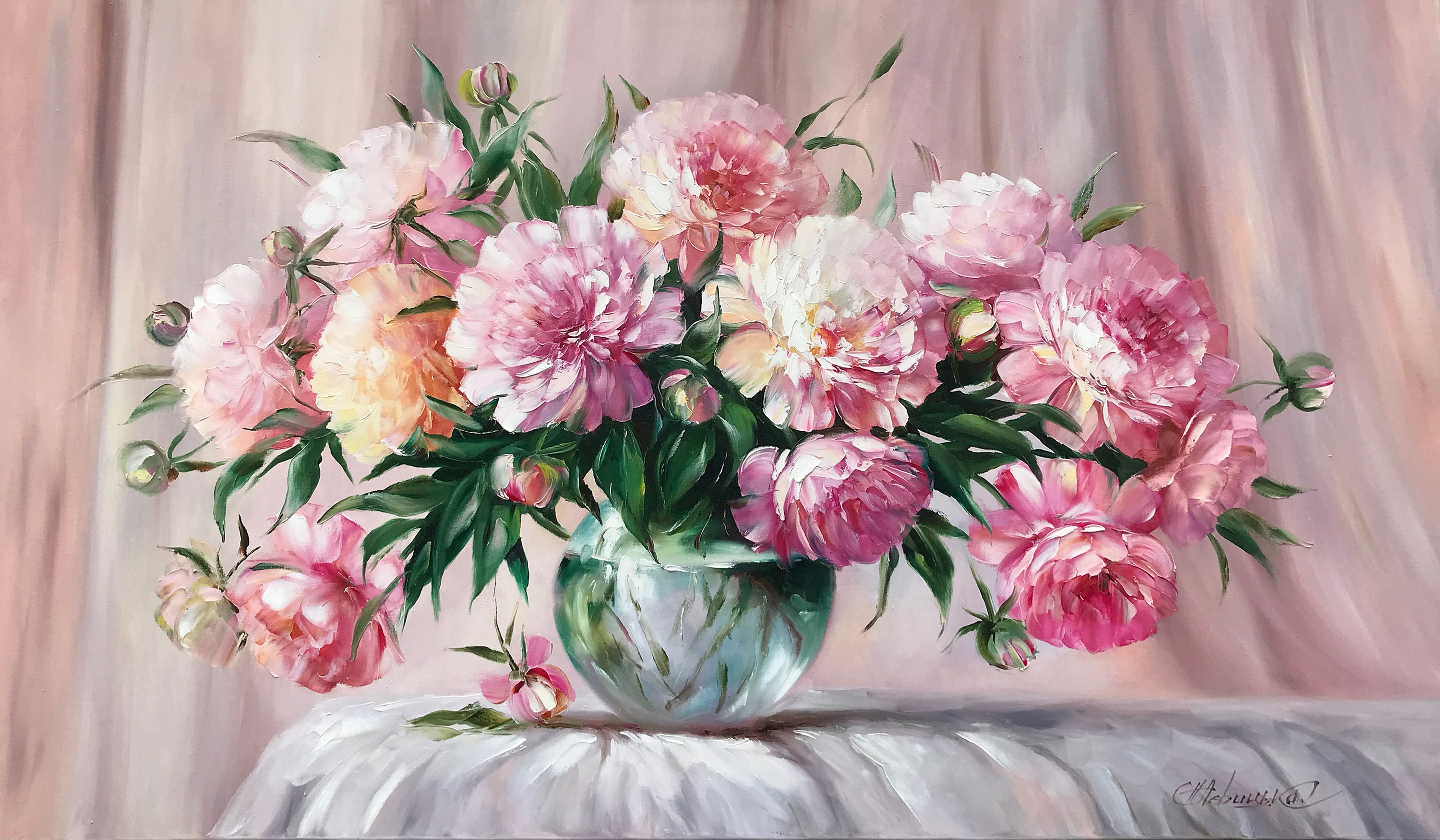 Peony Flower Painting