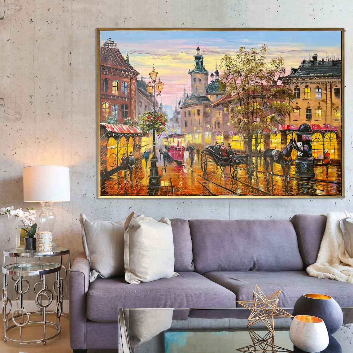 Europe Cityscape Painting Original European Wall Art Canvas - Etsy
