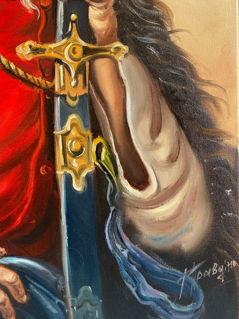 Ukrainian Cossack With Sword Oil Painting Original Ukrainian - Etsy
