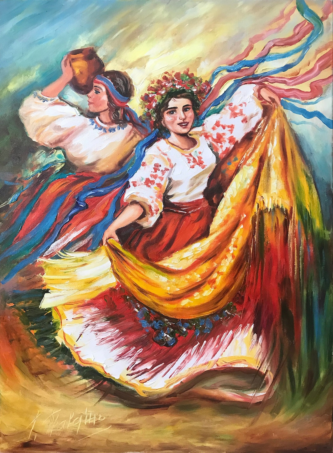 Ukrainian Girl Painting Original Ukrainian Painting on Canvas Pro ...