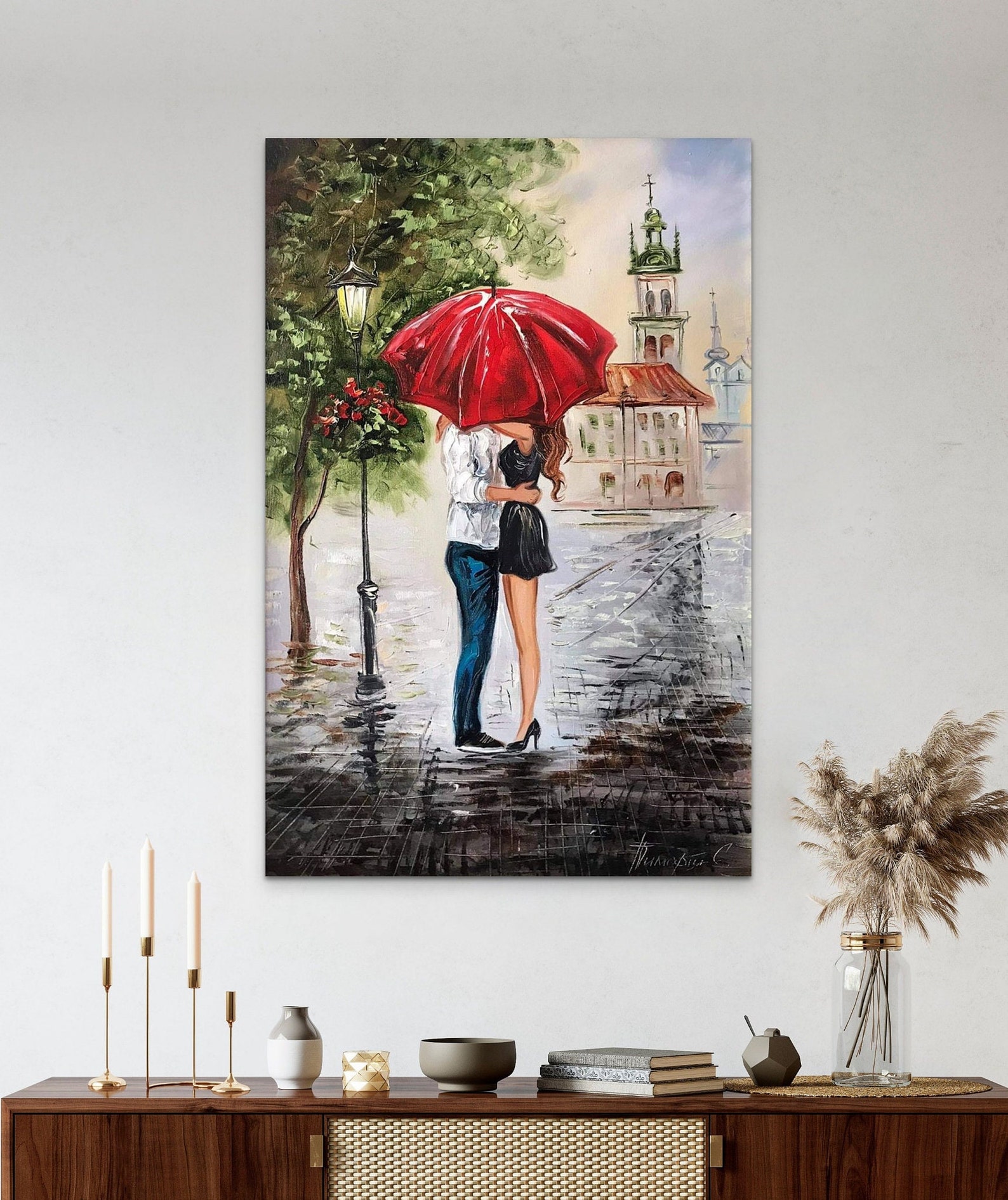 Romantic Couple Painting Canvas Love Date Night Art for Home - Etsy