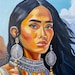 Indigenous Woman Oil Painting Original Beautiful Native - Etsy