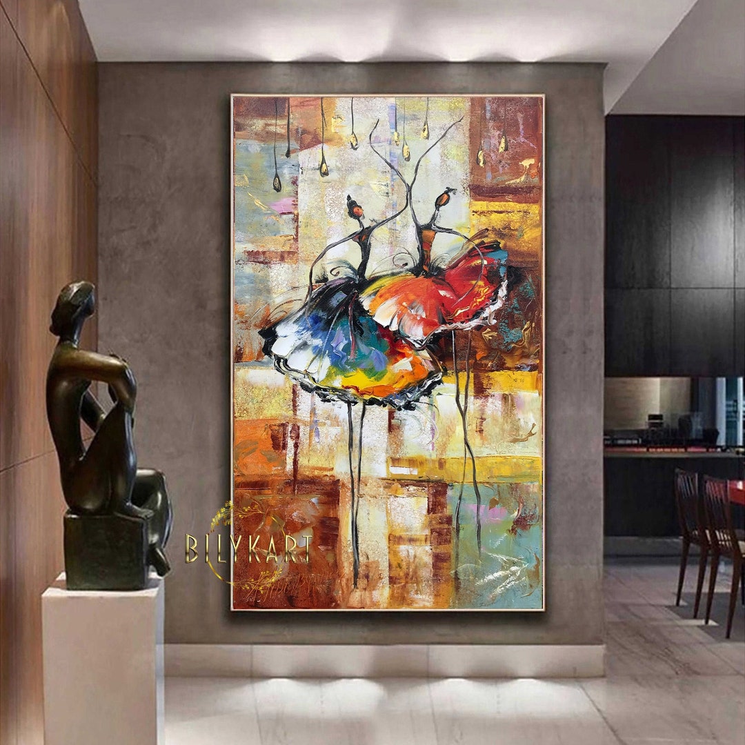 Large Abstract Ballerina Oil Painting Original Abstract Ballet Wall ...