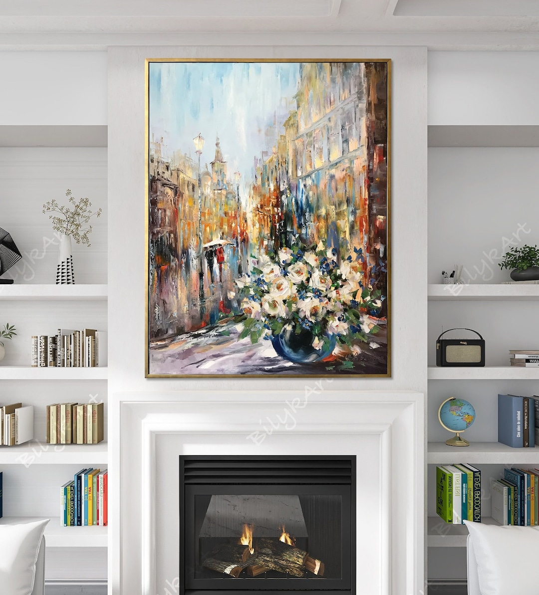 Bouquet of Roses on the Window Painting on Canvas Large Still Life ...