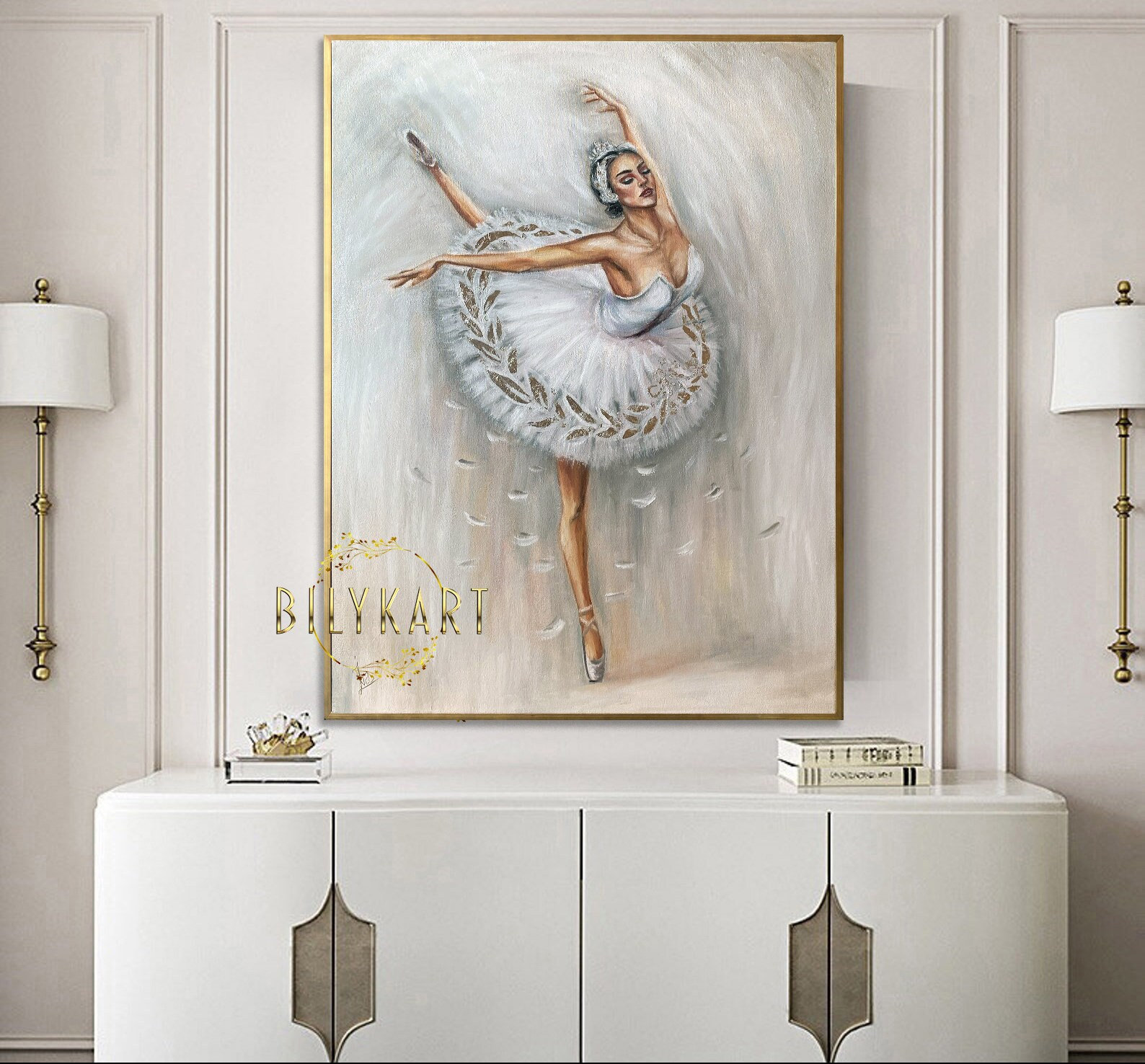 Ballerina Canvas Oil Painting Ballet Dancer Art Original - Etsy