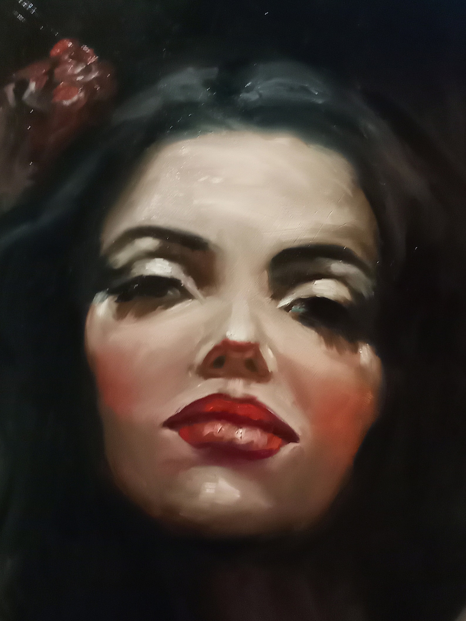 Woman Face Painting on Canvas Original Portrait Oil Painting - Etsy