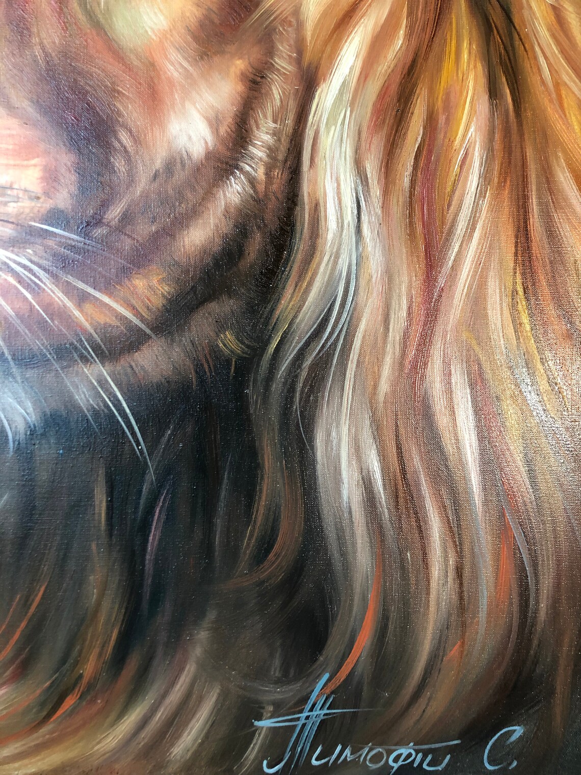 Lion Head Oil Painting on Canvas Abstract Animal Art Blue - Etsy