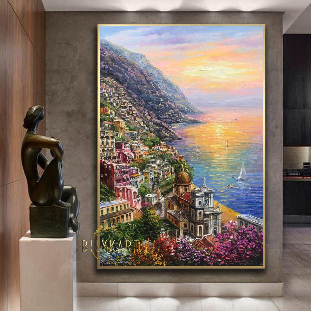 Positano Painting on Canvas Italy Oil Painting Original Italian Art ...