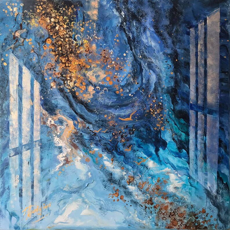 Night Sky Oil Painting Canvas Galaxy Artwork Midnight Sky - Etsy