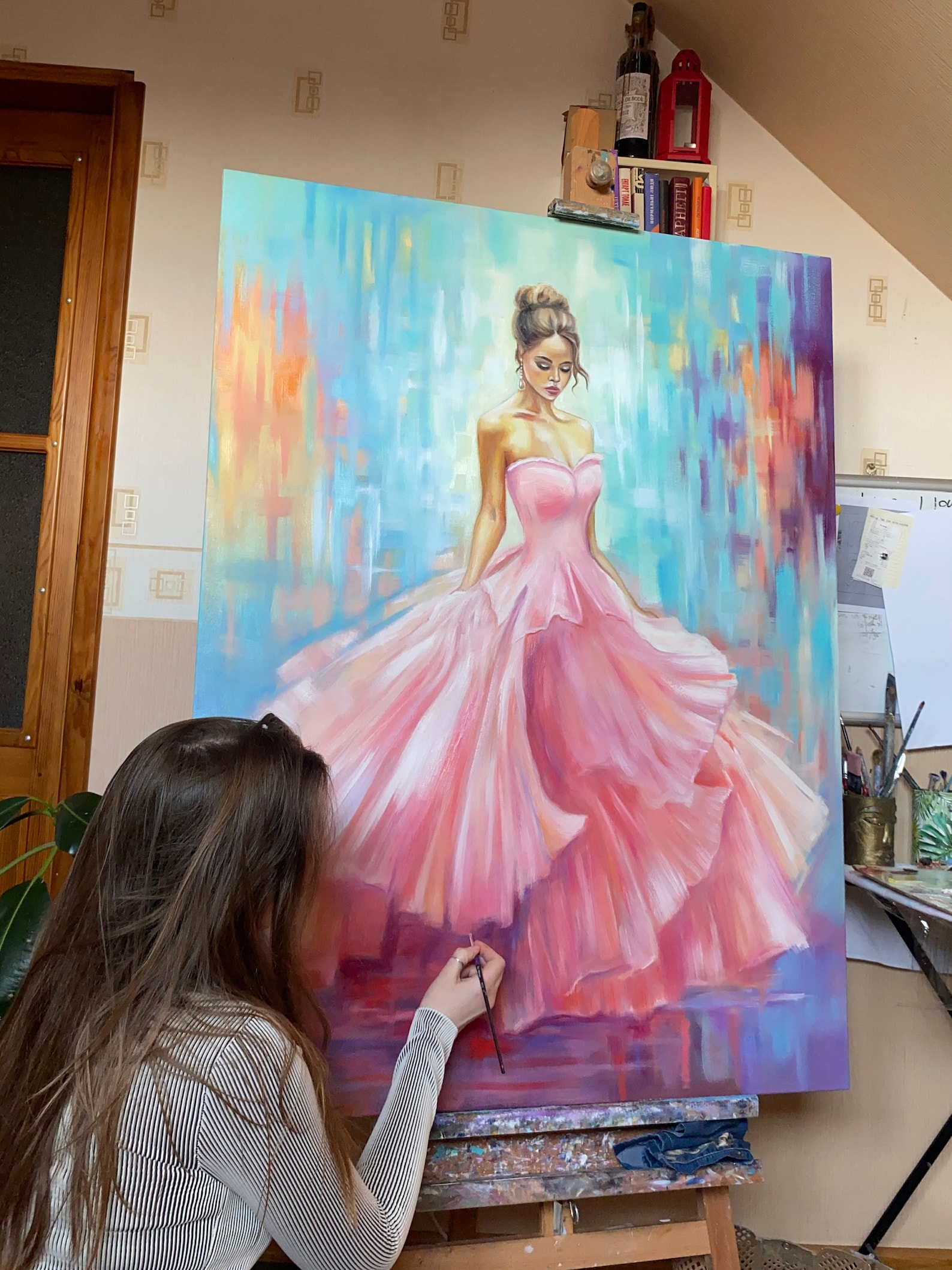 Large Abstract Woman Oil Painting Original Abstract Woman Canvas Wall ...