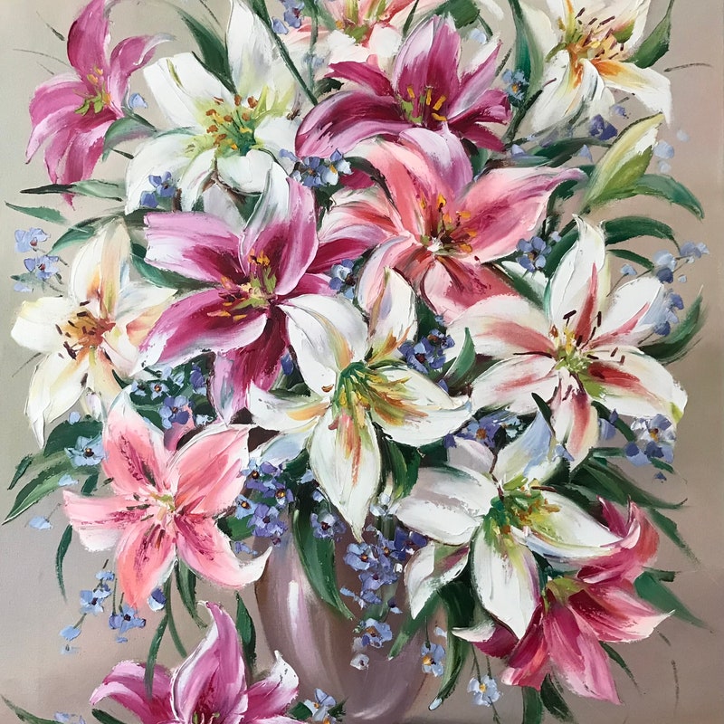 Paintings of Lilies - Etsy