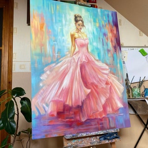 Large Abstract Woman Oil Painting Original Abstract Woman Canvas Wall ...