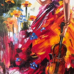 3 Matching Paintings on Canvas Set of Three Wall Art Framed Woman Oil ...