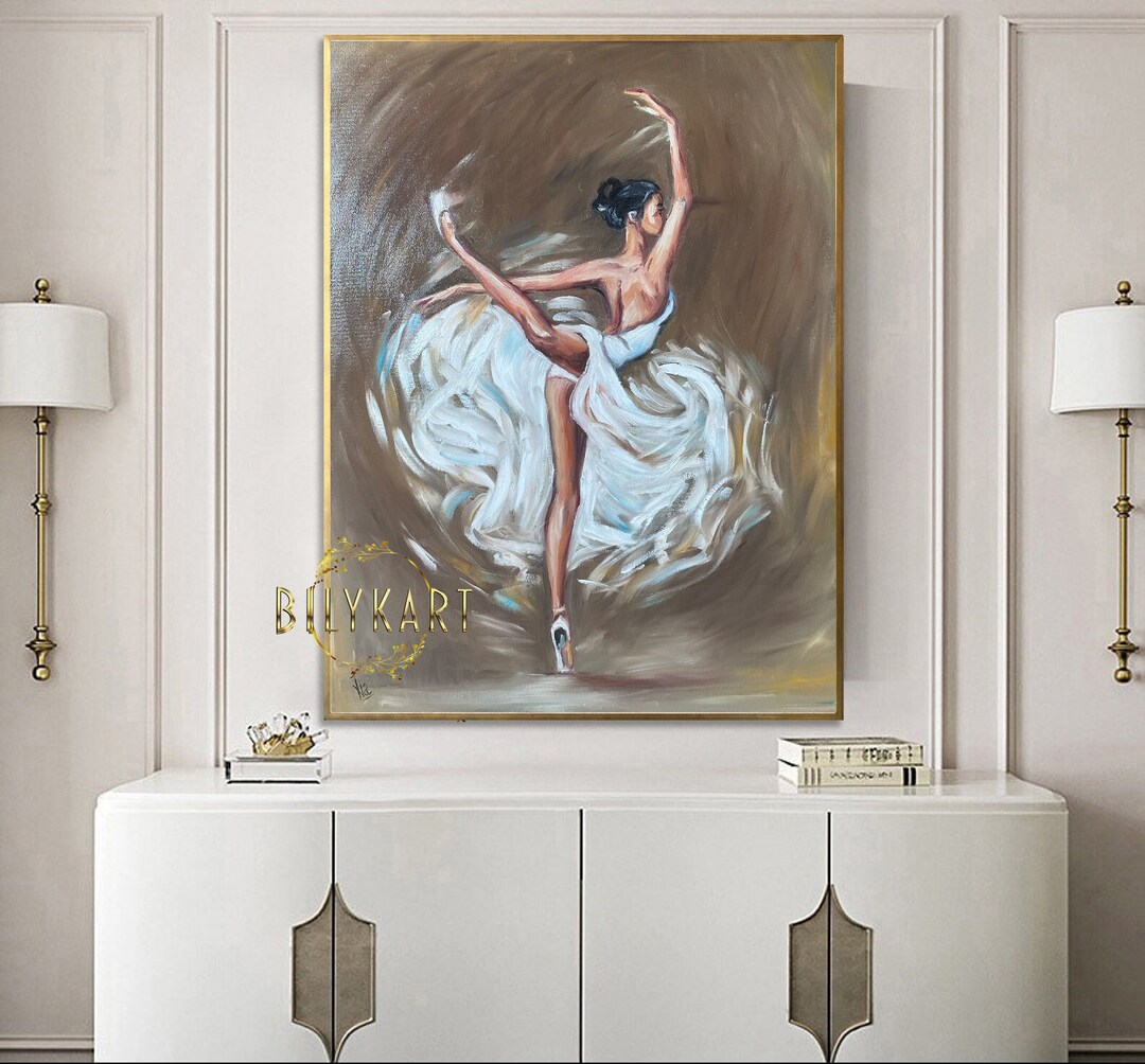 Modern Ballerina Painting Original Ballet Wall Art for Girl Room ...
