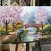Monet Water Lily Oil Painting Original Cherry Blossom Art - Etsy