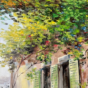 Italian Painting Original Tuscany Wall Art Colorful Artwork Village Oil ...