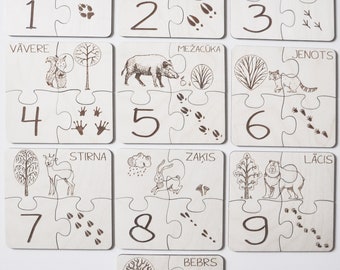 Kids Numbers 1-10 Animal Puzzle Learning Numbers - Etsy Canada