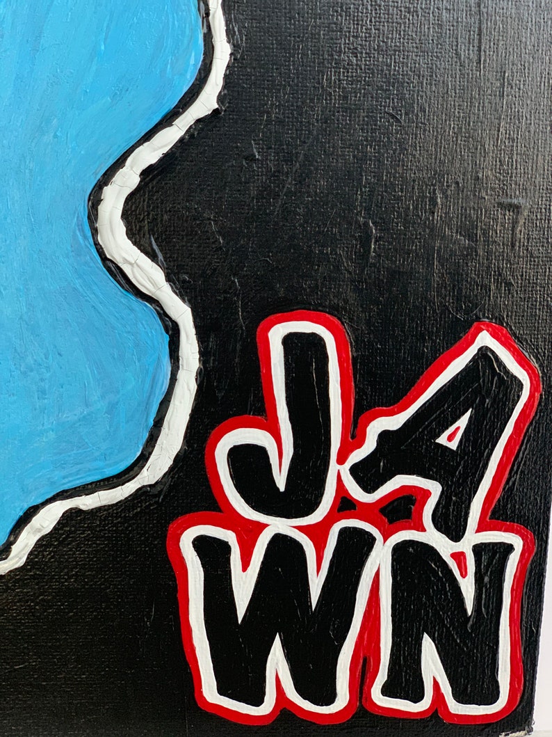 14x11 Philly Map LOVE JAWN Painting on 14x11 Flat Canvas Philadelphia ...