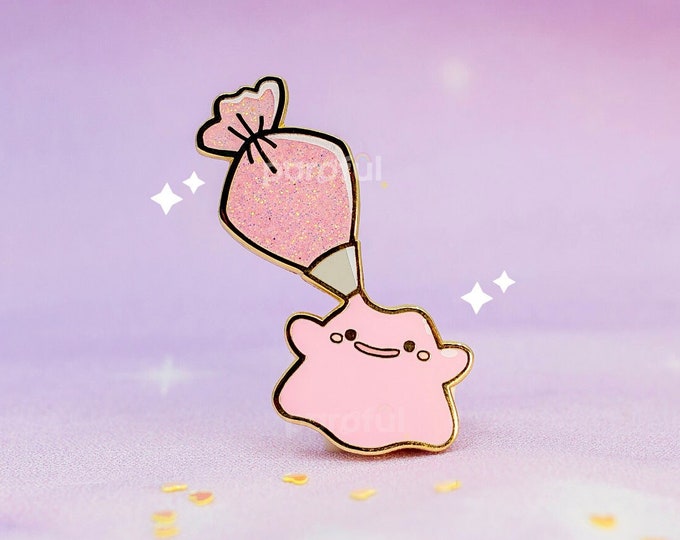 Cute Ditto Enamel Pin / Shiny Ditto Pin / Ditto Pokemon Pin / Kawaii ...