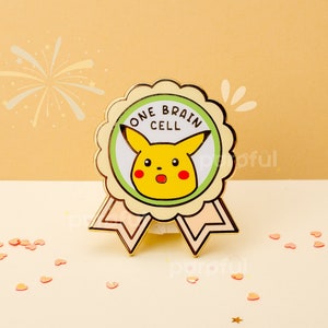 Meme Pikachu Enamel Pin / One Brain Cell Enamel Pin / Cute Pikachu ...