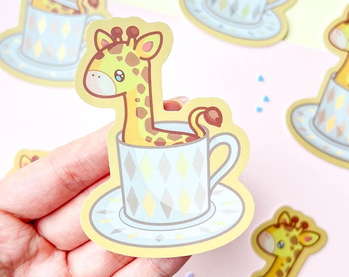 Cute Giraffe Vinyl Sticker / Safari Park Animal Stickers / Kawaii ...