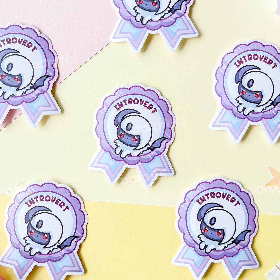 Introvert Vinyl Sticker / Absol Pokemon Vinyl Sticker / Kawaii Absol ...