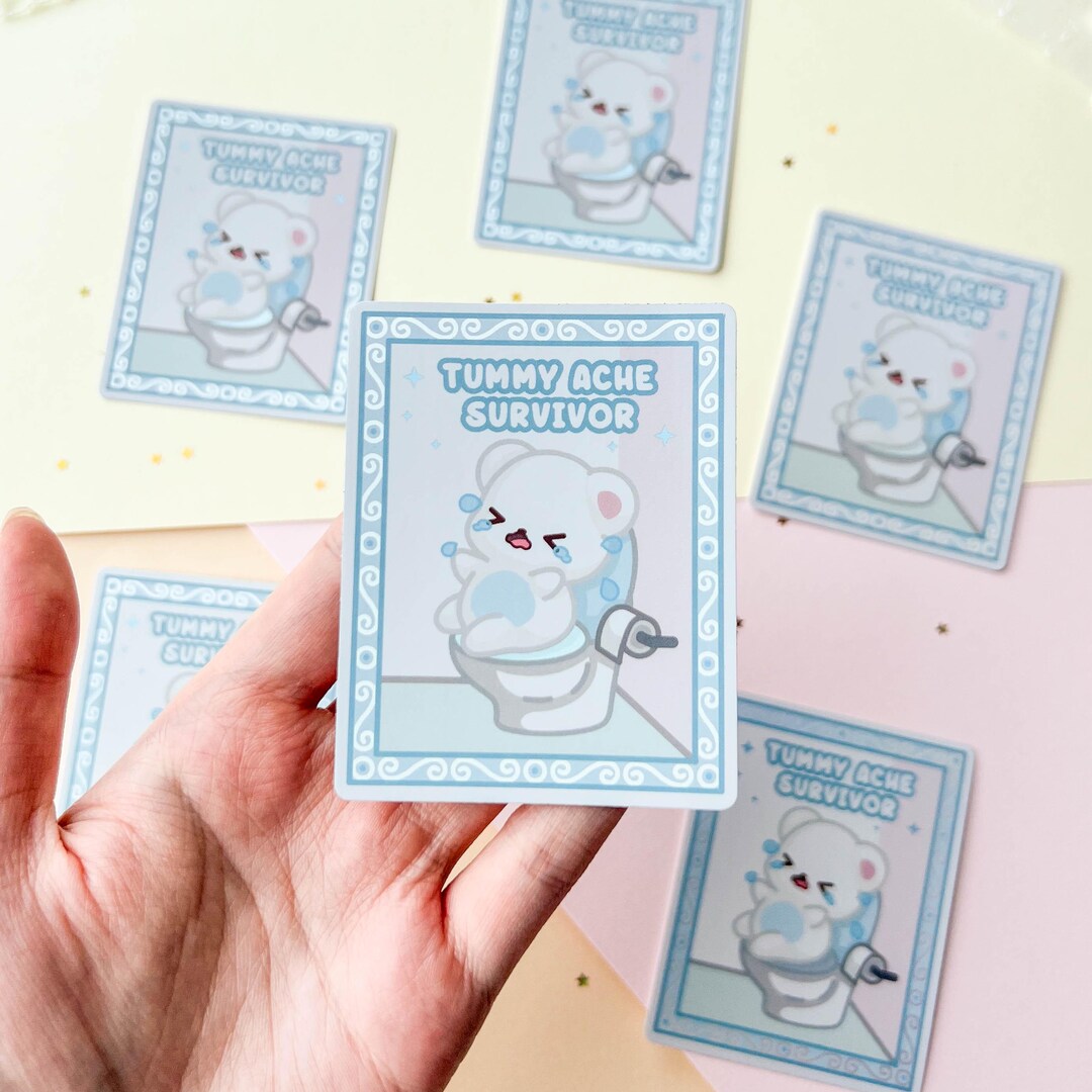 Tummyache Survivor Vinyl Sticker / Waterproof Stomachache Lactose ...