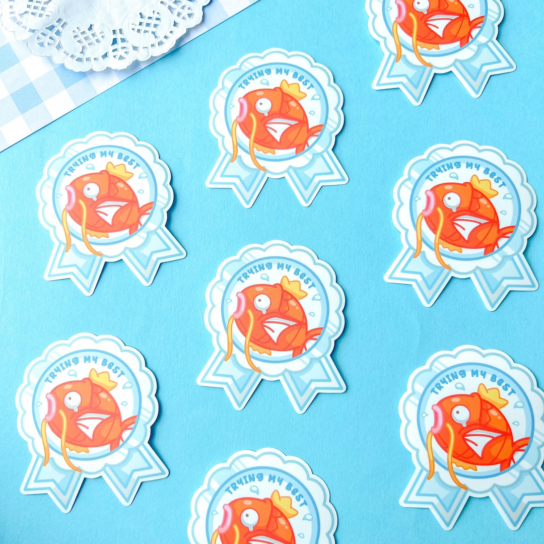 Trying My Best Sticker / Cute Fish Stickers / Magikarp Sticker ...