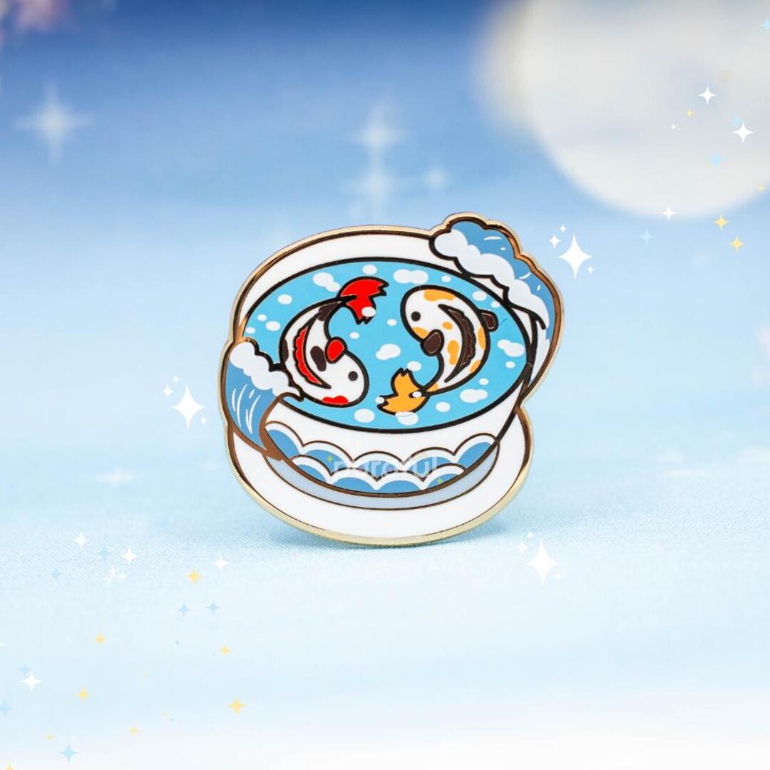Koi Fish Enamel Pin / Yin Yang Koi Fish Hard Enamel Pin / Tui & La ATLA ...