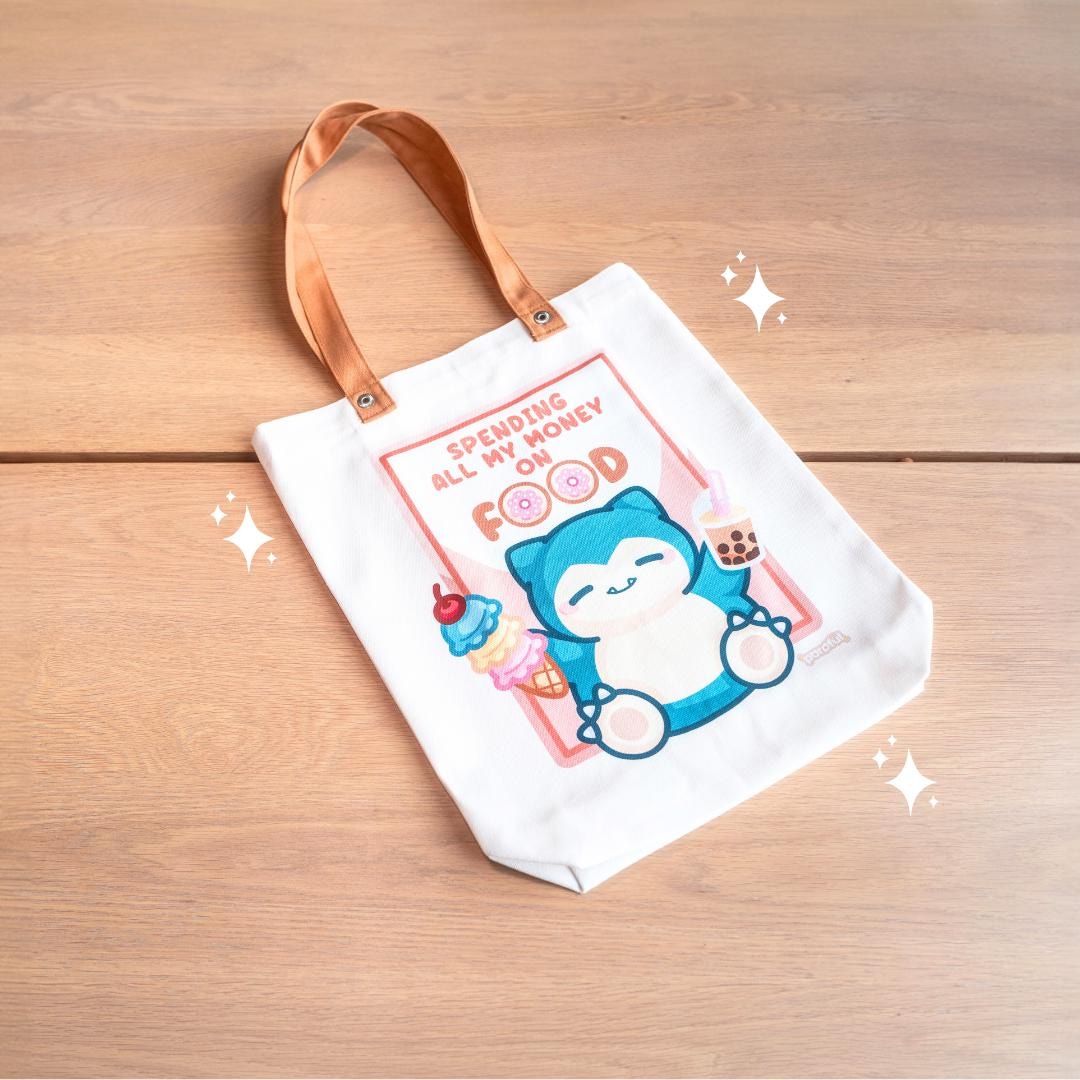 Snorlax Tote Bag / Japanese Snacks Tote Bag / Cute Snorlax Itabag ...