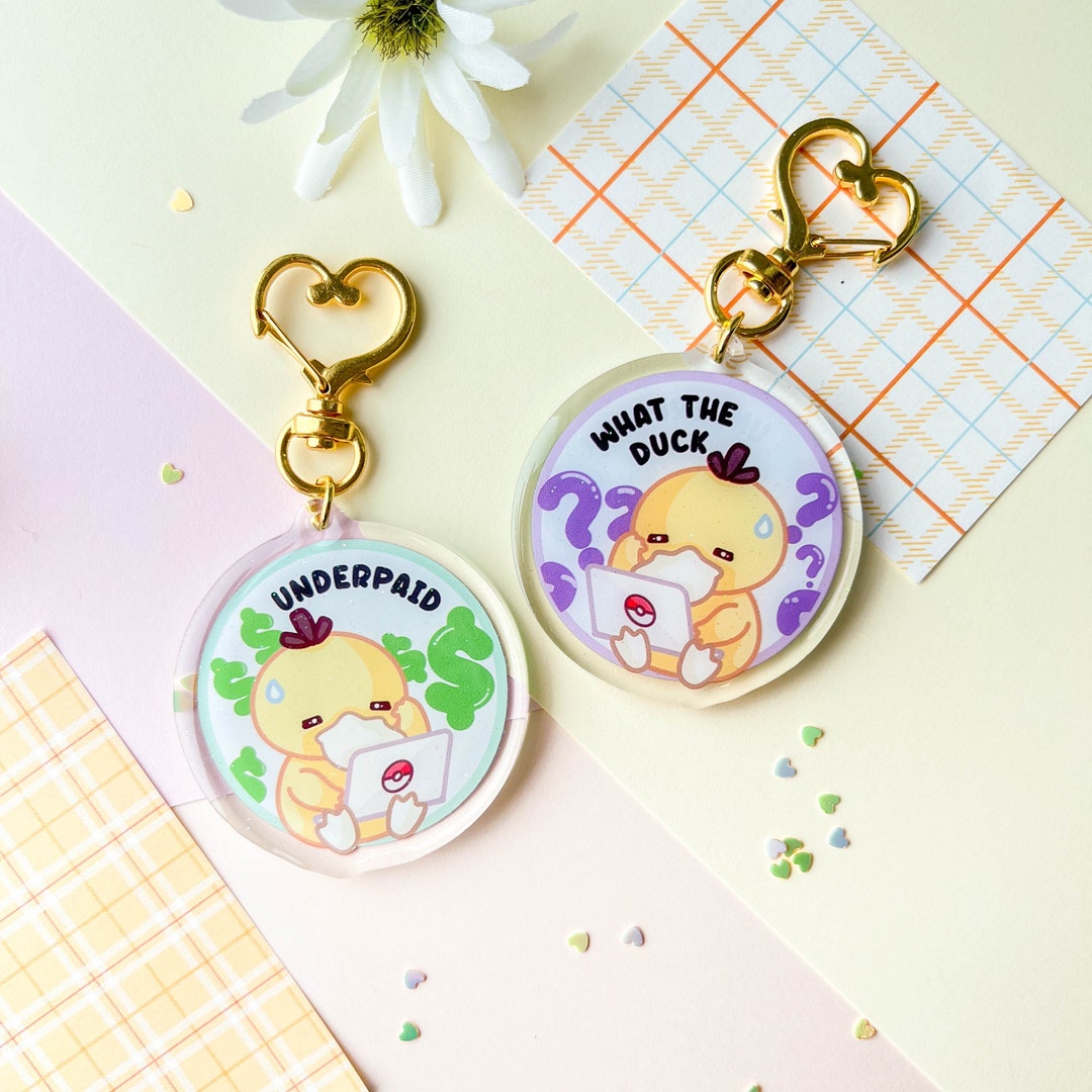 What the Duck / Underpaid Psyduck Keychain /cute Psyduck Pokemon ...