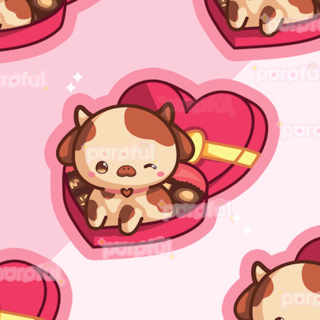 Cute Chocolate Cow Sticker / Kawaii Cow Food Stickers / Chocolate Box ...