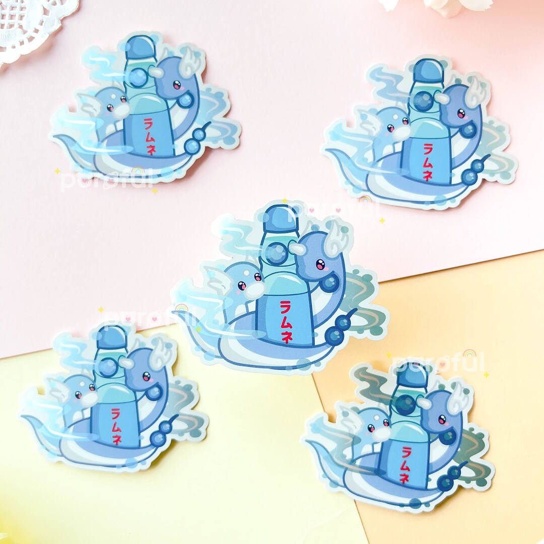 Dragonair Dratini Ramune Vinyl Sticker / Cute Dragonair Pokemon Sticker ...