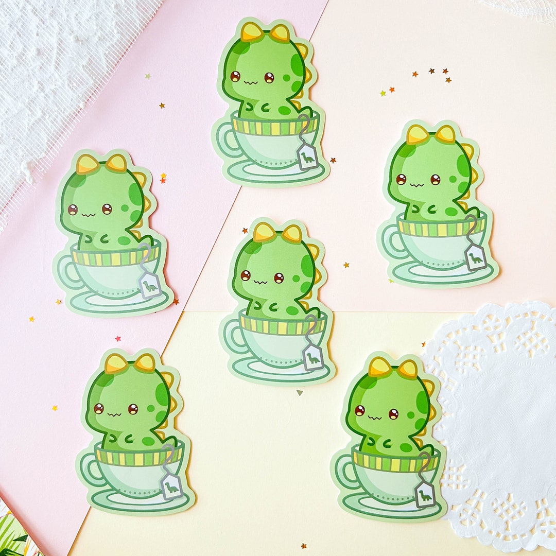 Cute T-rex Dinosaur Sticker / Kawaii Dinosaur Pun Stickers / T-rex ...