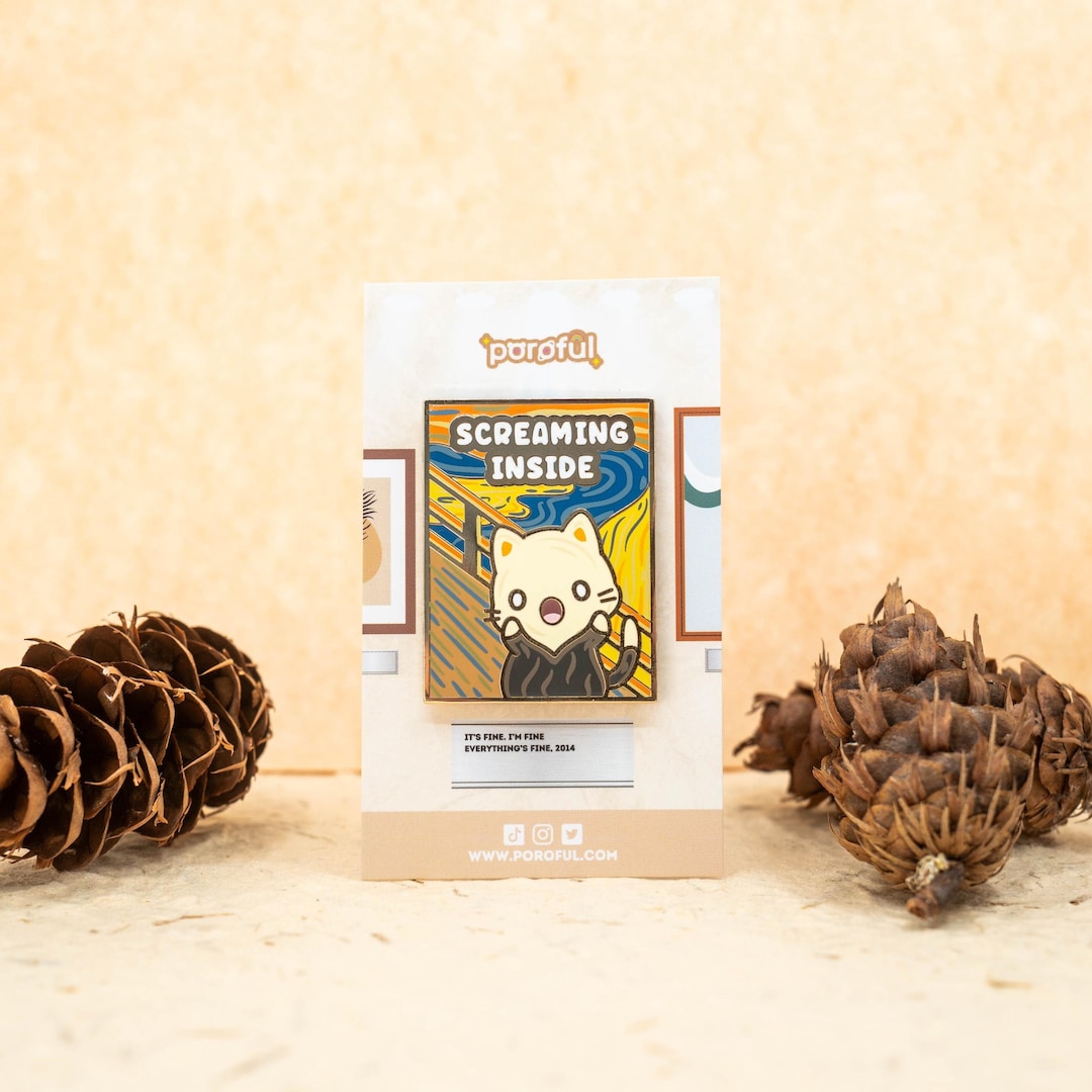 Screaming Inside Enamel Pin / the Scream Edvard Munch Enamel Pin ...