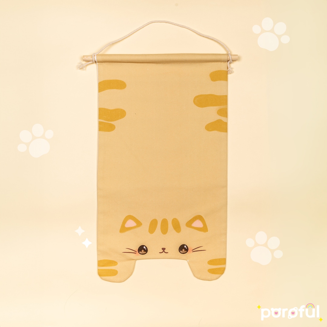 Orange Tabby Cat Pin Banner / Kawaii Cat Enamel Pin Display Banner ...