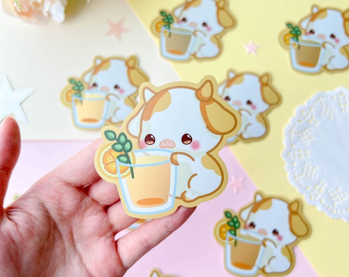 Cute Lemon Cow Sticker / Kawaii Cow Stickers / Fluffy Cow Mystery Blind ...