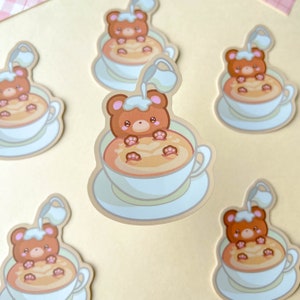 Kawaii Cute Animal Tea Stickers / Cute Animal Food Stickers / Lemon Tea ...